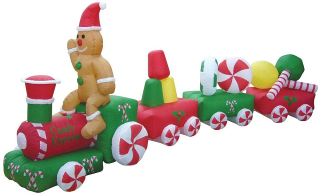 14 Foot Candy Christmas Train Airblown Inflatable