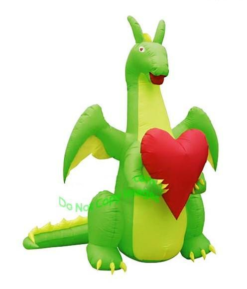 6 Foot Valentine Dragon Airblown Inflatable