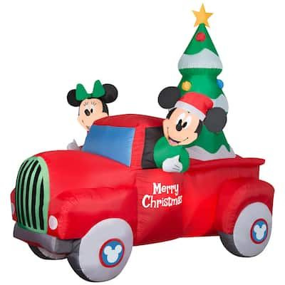 Mickey and Minnie In Merry Christmas Truck Airblown Inflatable