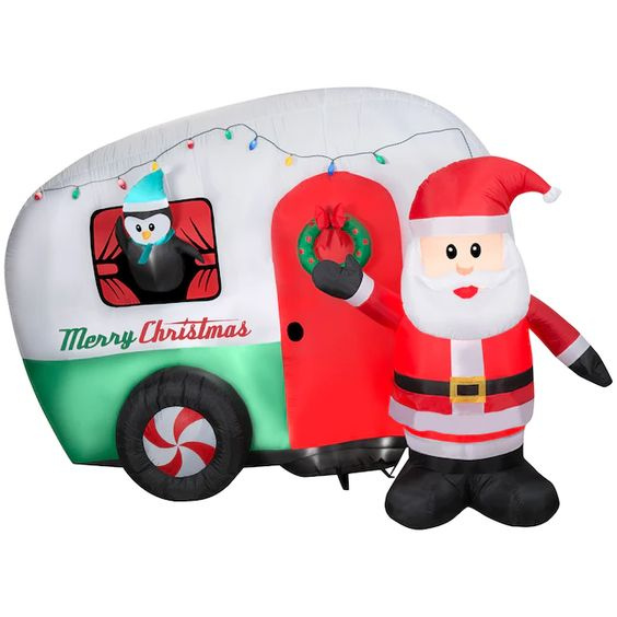 Santa Merry Christmas RV Camper Inflatable