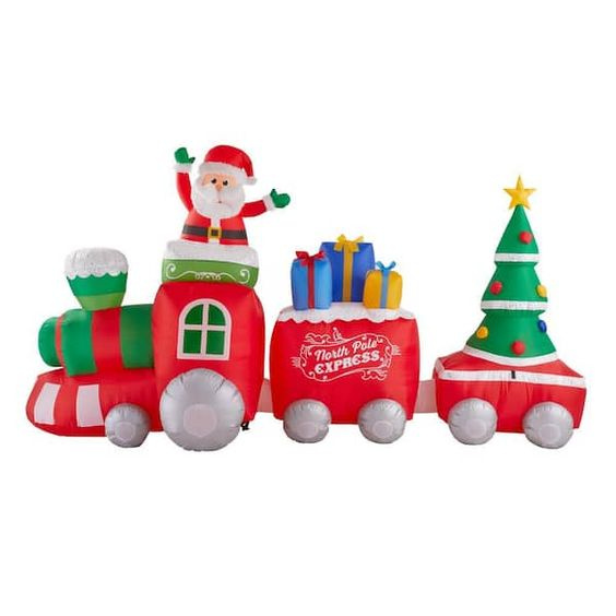 10 Foot North Pole Express Train Scene Airblown Inflatable