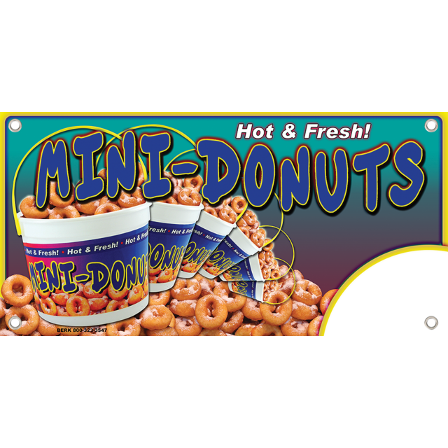 Mini Donuts Buckets 12x14 Rectangular Sign