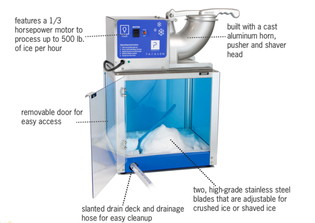 Commercial Snow Cone Machines - Shaved Ice Machine- Standard Concession ...