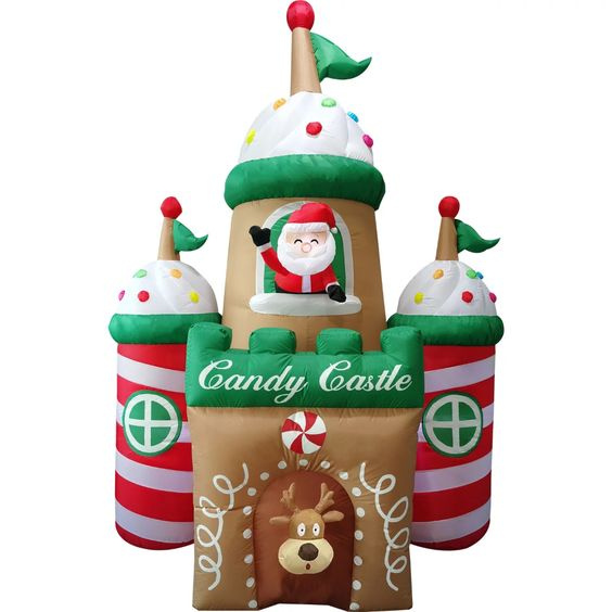 10 Foot Santa Candy Castle Christmas Inflatable